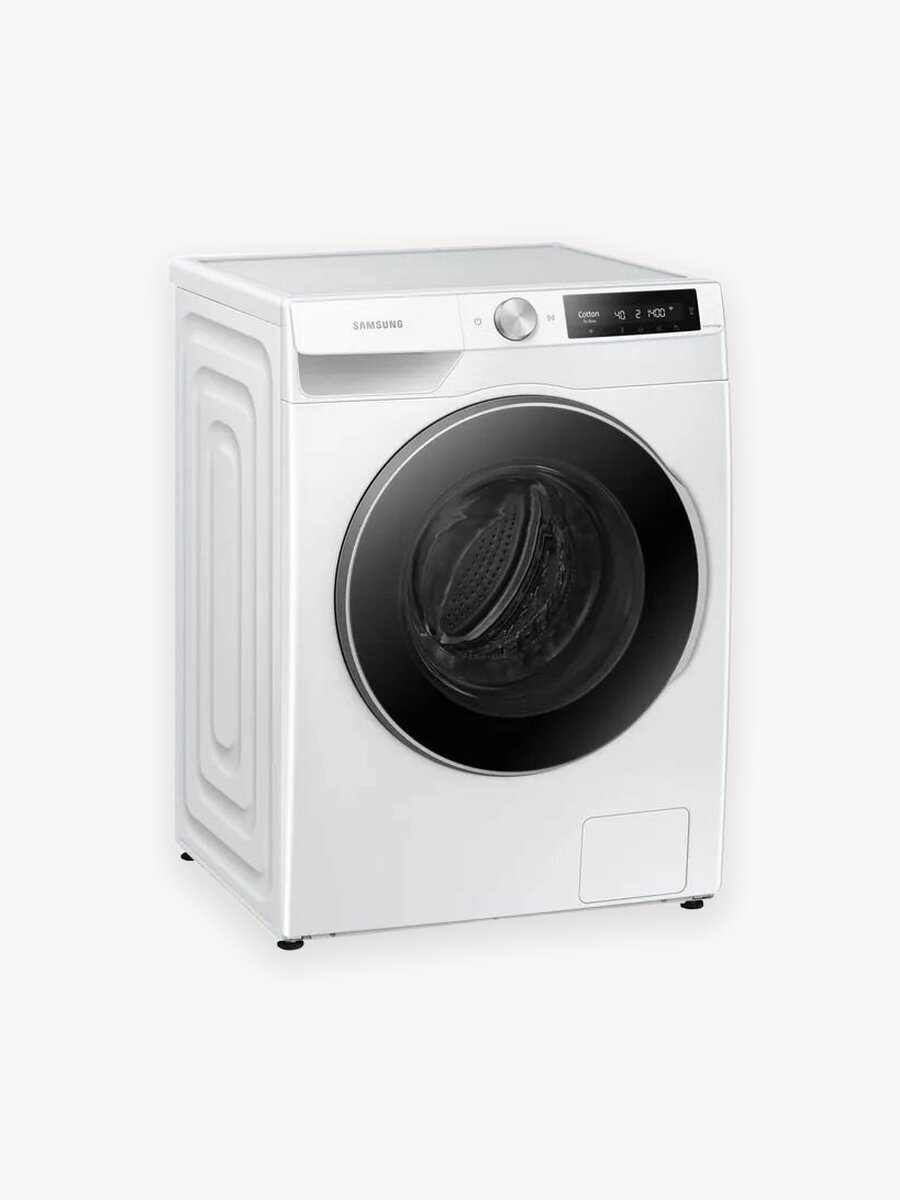 Cтиральная машина Samsung WW11CG604CLELP, 11 кг, с увеличенным объемом барабана, электронным управлением, инверторным мотором, обработкой паром, системой управления на базе ИИ, белая / черная