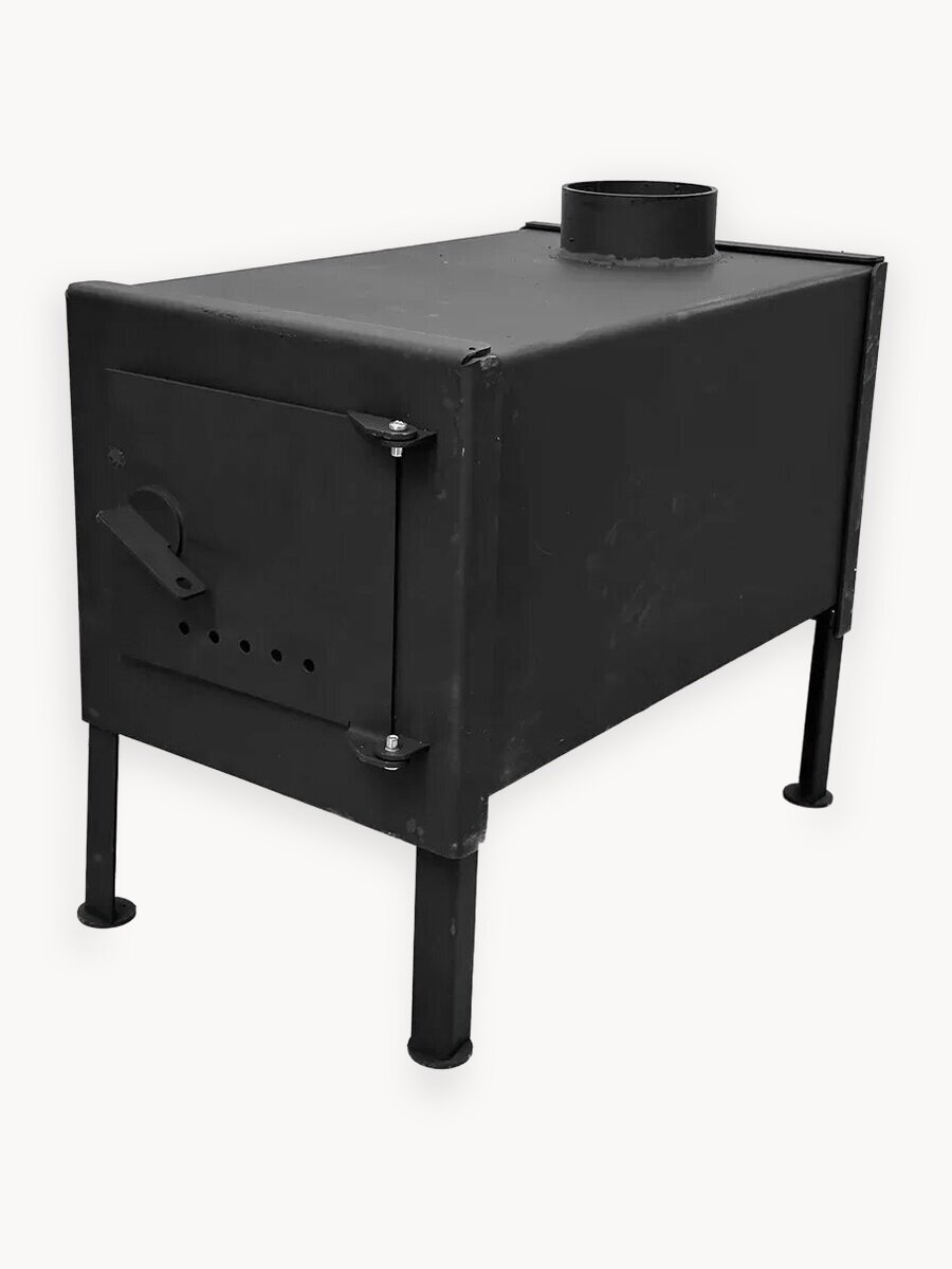 Печь-Буржуйка, для туризма, островная, напольная, чугун, черный