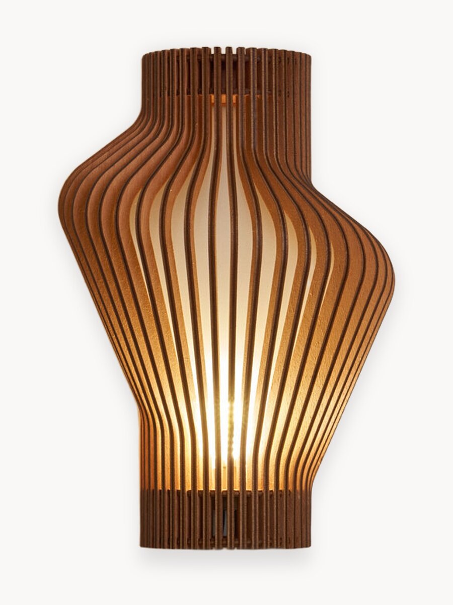 Бра - настенный светильник из дерева светодиодный, темная вишня