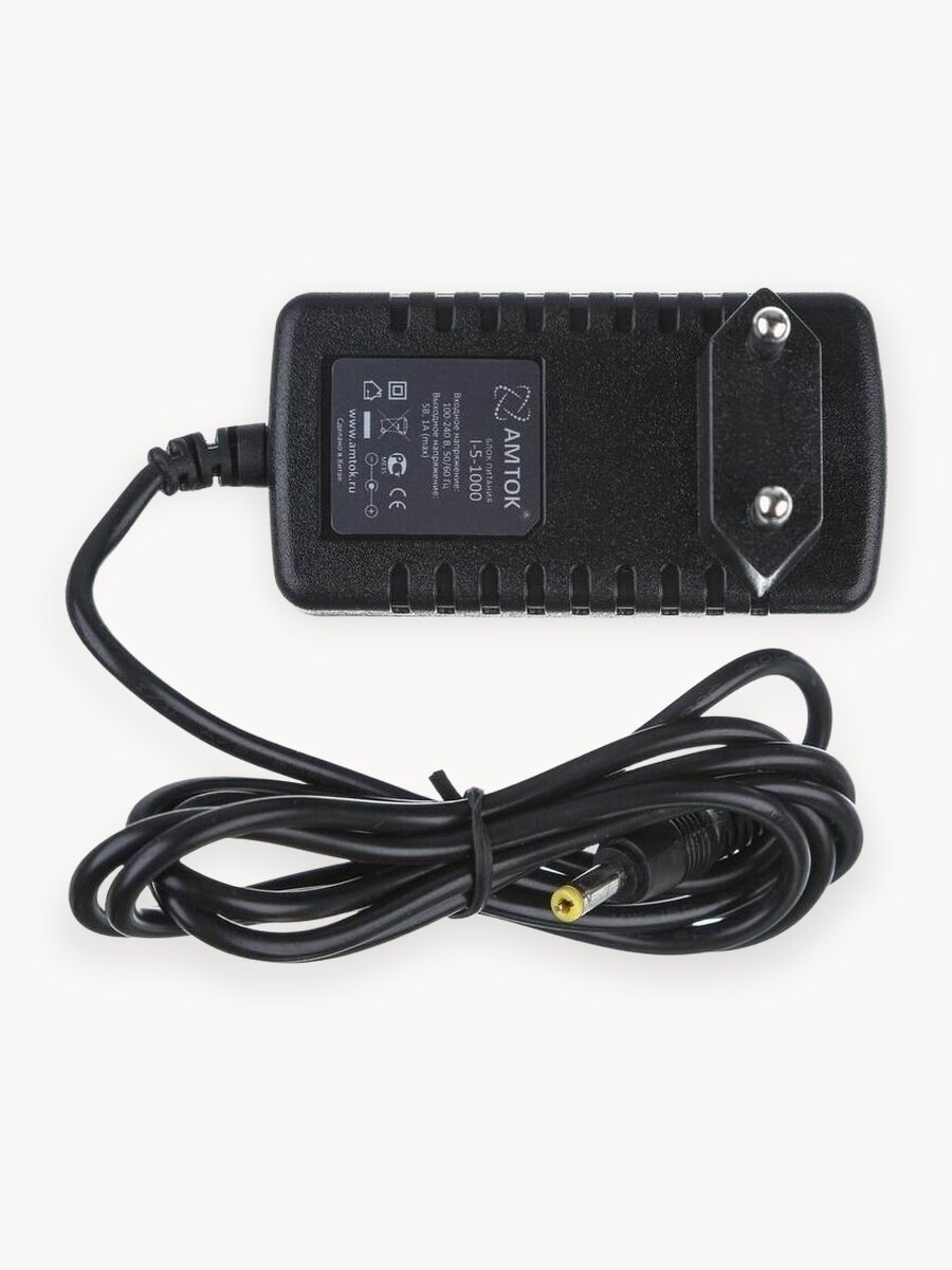 Блок питания (адаптер) AMTOK I-5-1000 импульсный, 5 В - 1 A, 4.0*1.7