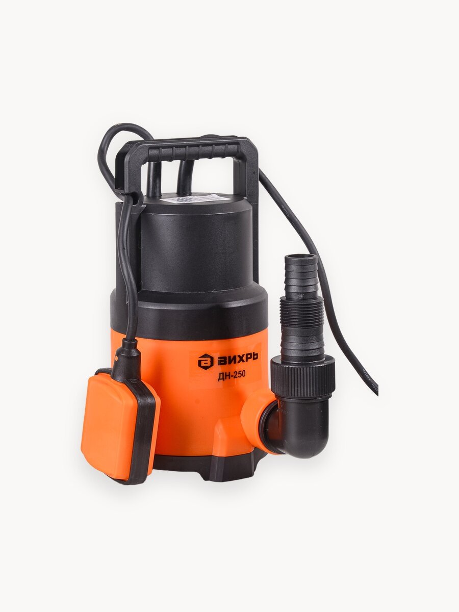 Дренажный насос вихрь ДН-250, 250 Вт, макс. напор 7 м, 120 л/мин, для чистой воды