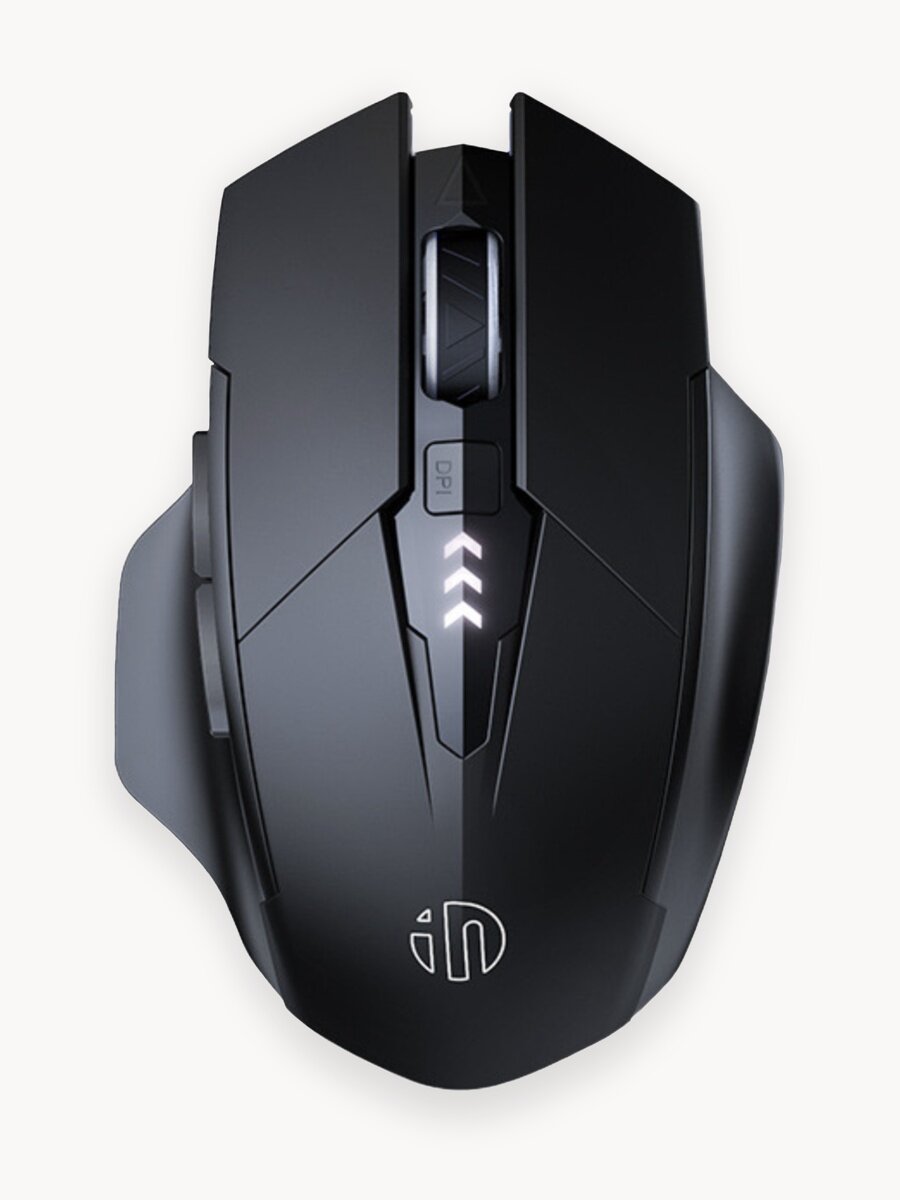 Мышь беспроводная бесшумная игровая, с аккумулятором, цвет черный.