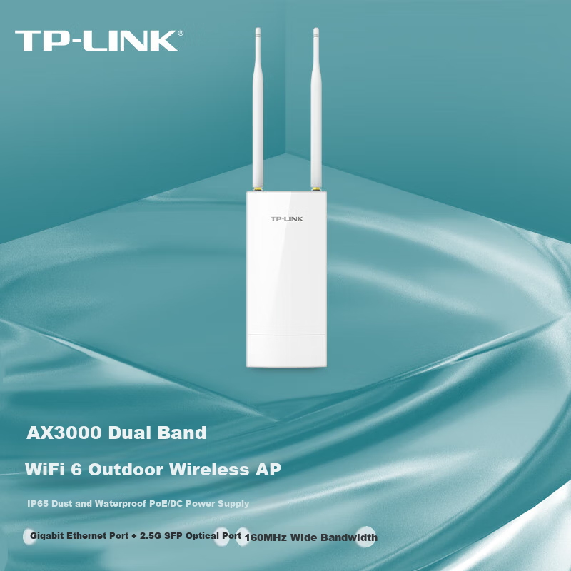 TP-LINK AX3000 Dual-Band Outdoor Wireless AP with 2.5G SFP Port, Dustproof and Waterproof, High-Power Wireless WiFi 6 Access Point TL-XAP3001GP Easy Expansion Version