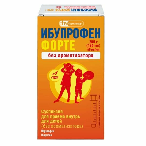 Ибупрофен Форте для детей суспензия для приема внутрь 40мг/мл 160мл (200г)+Шприц мерный