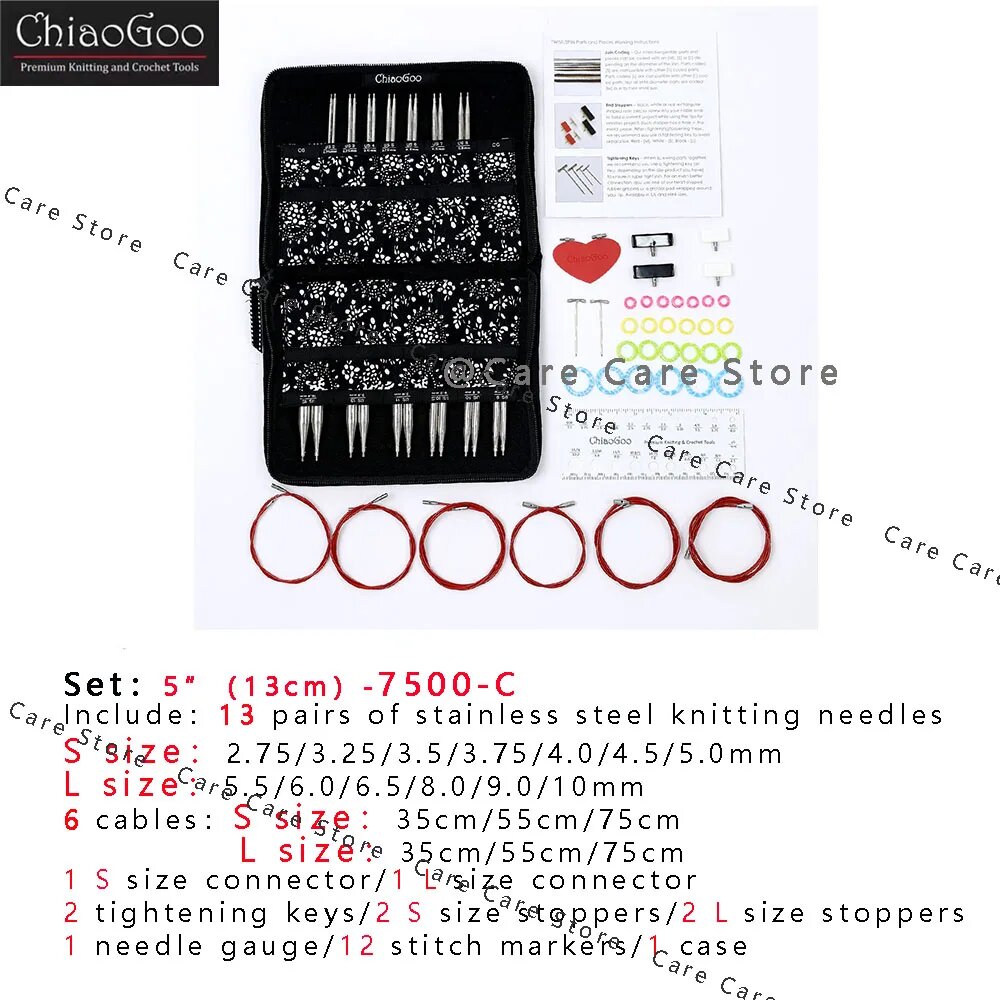 ChiaoGoo TWIST набор спиц для вязания из нержавеющей стали