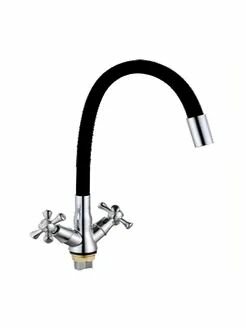 Смеситель д/кухни гибкий излив черный