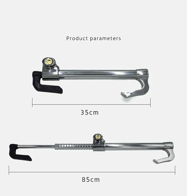 Блокиратор руля Y814, механический, двойной крючок, нержавеющая стальМеханический блокиратор
