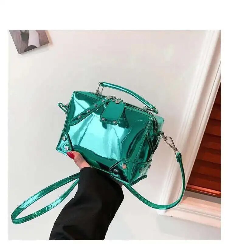 Женские сумочки, блестящие квадратные сумки, квадратные сумки, blue sky, SKU01041