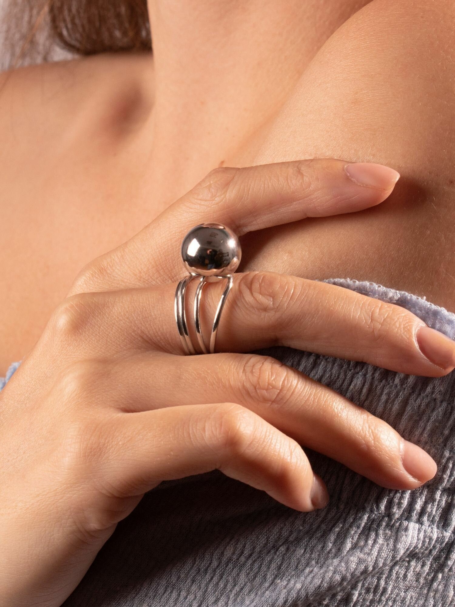 Кольцо, серебро, 925 проба