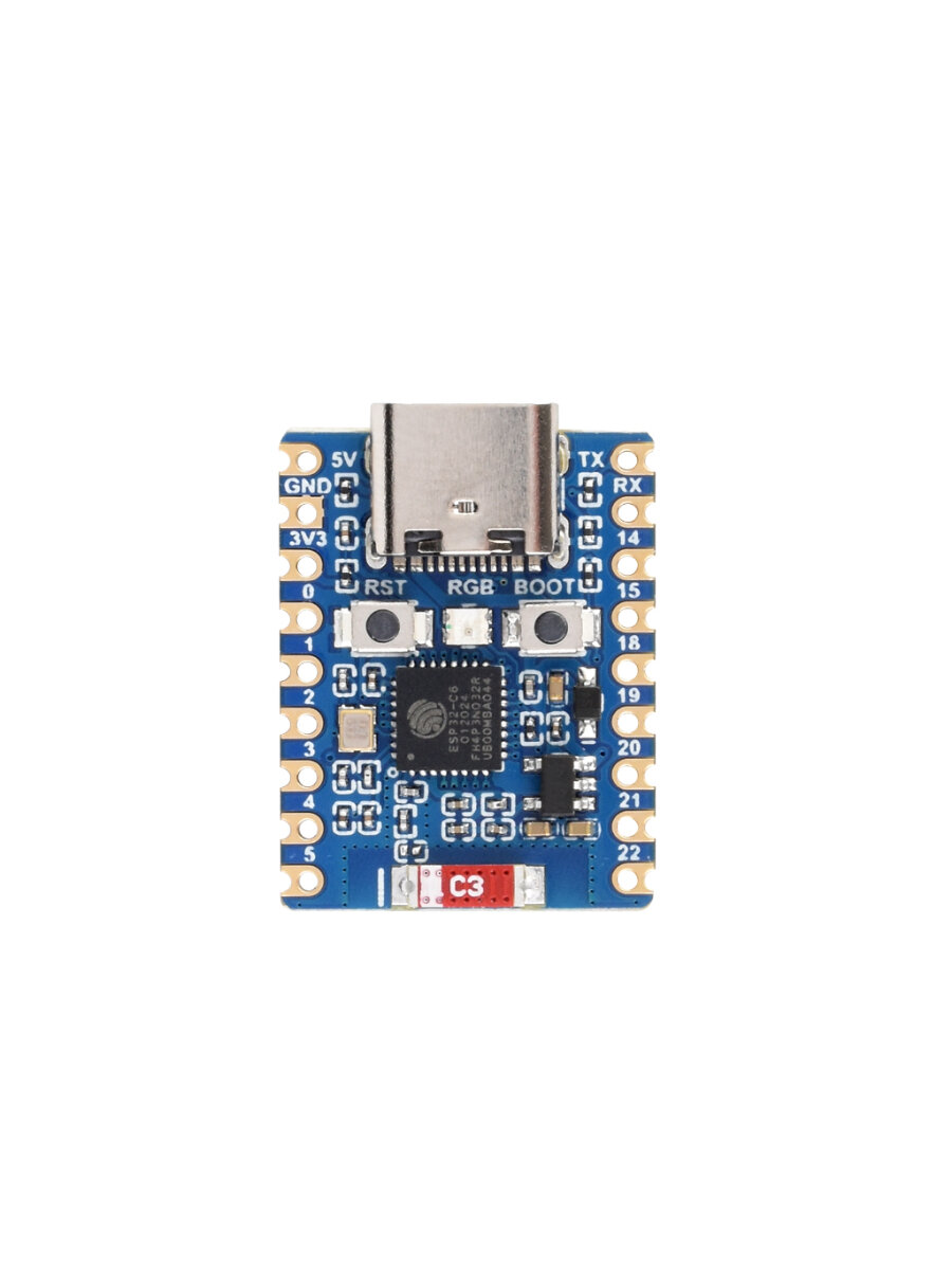 Плата разработки WAVESHARE ESP32-C6, для ESP32-C6 Zero, SMD, Wi-Fi, Bluetooth — фото 1