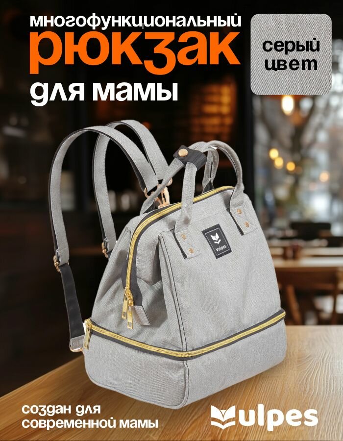 Сумка-рюкзак для мам, термопакет для еды, влагостойкая, компактная