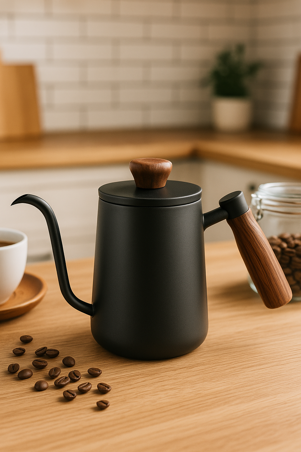 Кофейник CFPRESS, чайник с длинным носиком для заваривания кофе 600 мл, чёрный