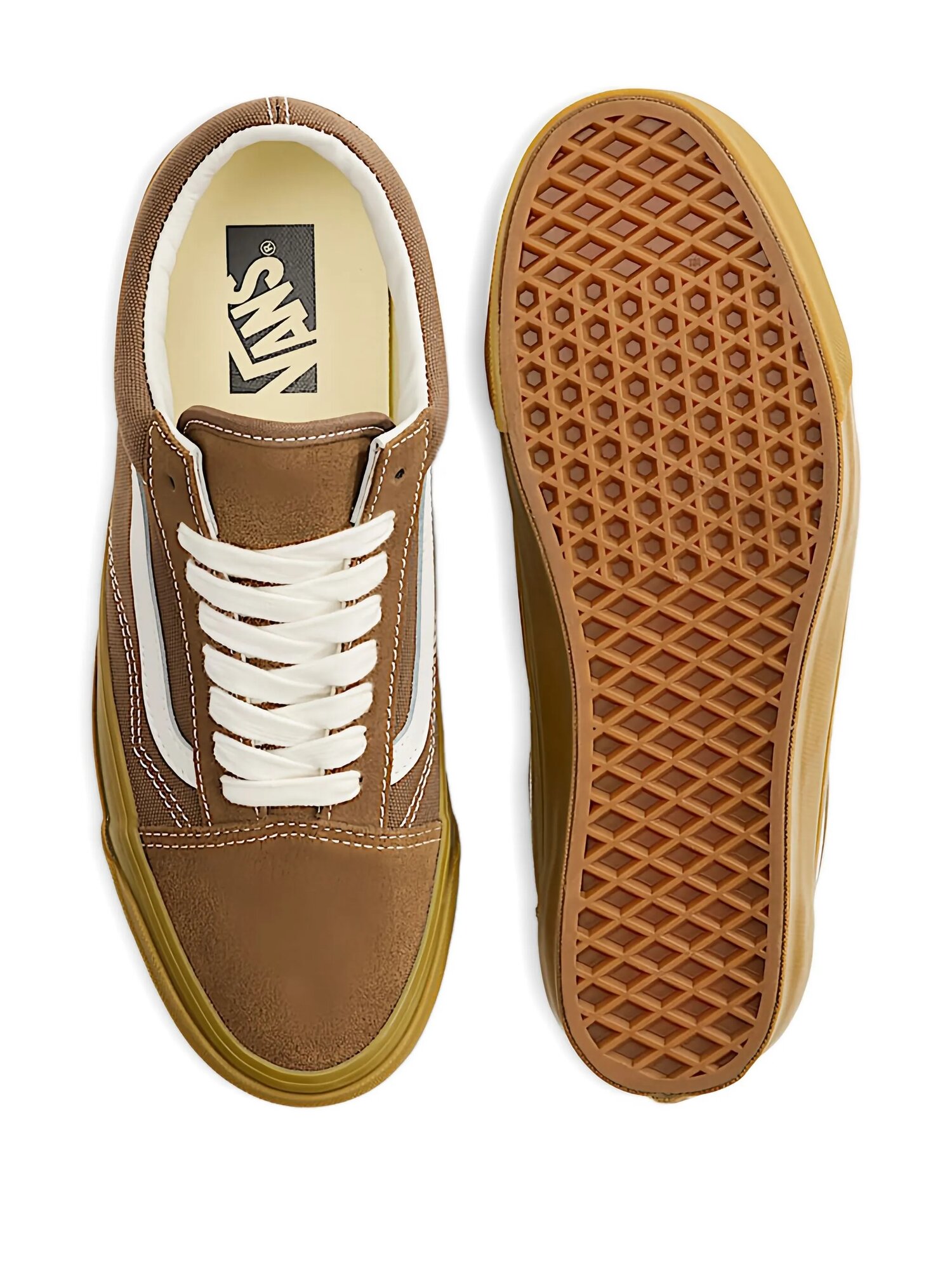 Кроссовки VANS Old Skool, размер 13 US, коричневый/серый/оранжевый — фото 1