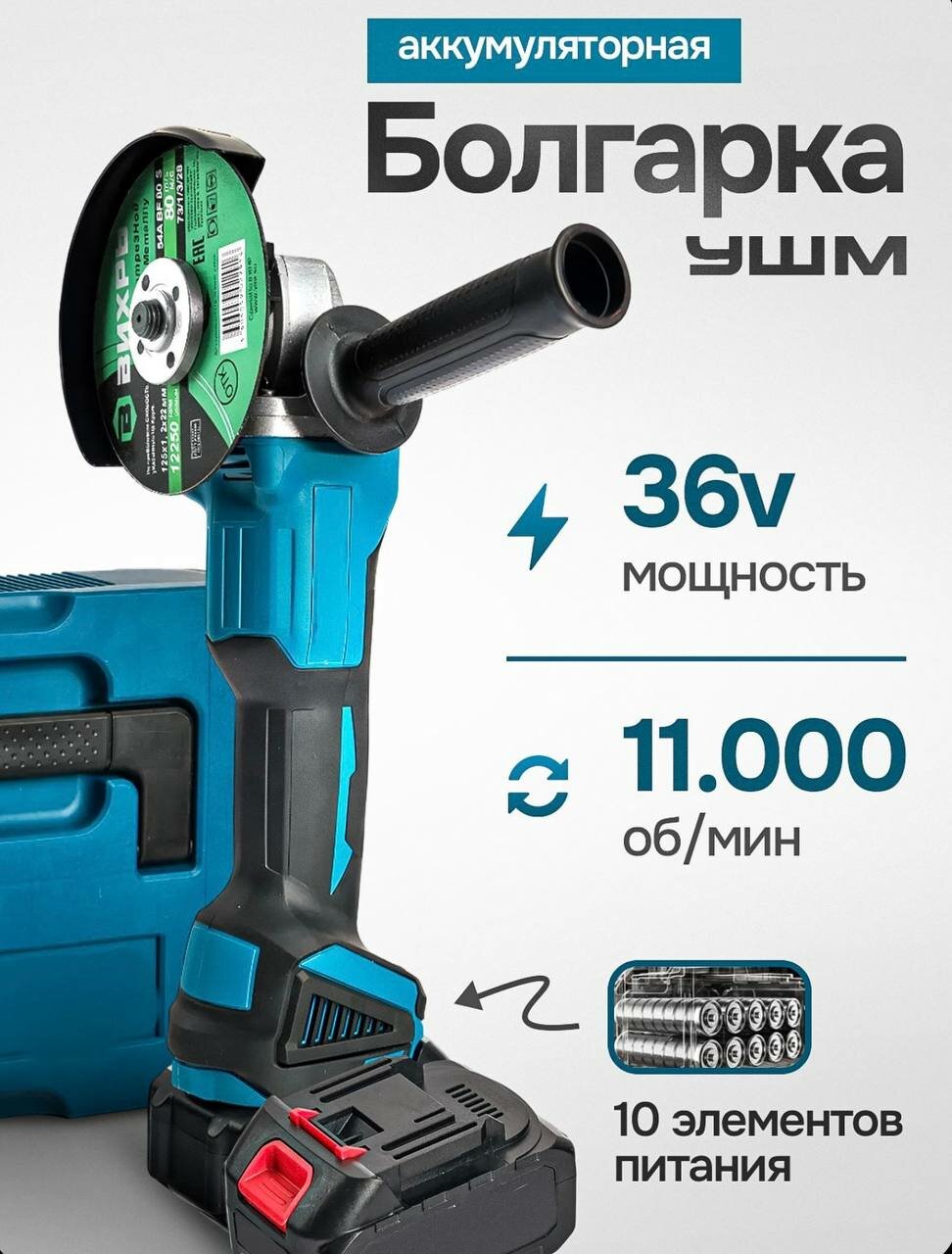 Болгарка аккумуляторная / УШМ 125 аккумуляторная , безщеточная