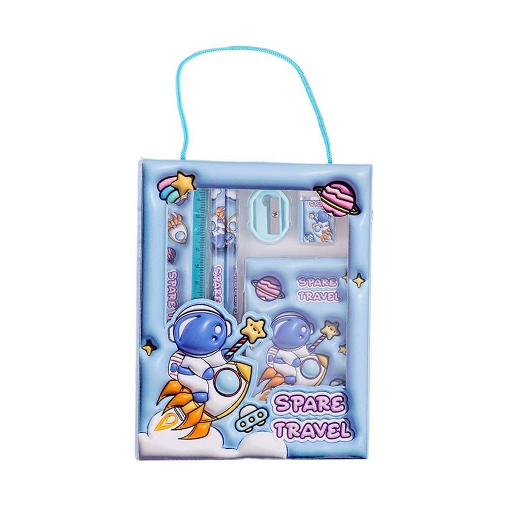 Набор канцтоваров для учебы, милый дизайн, все необходимое для школы и детского сада в одном чемоданчике