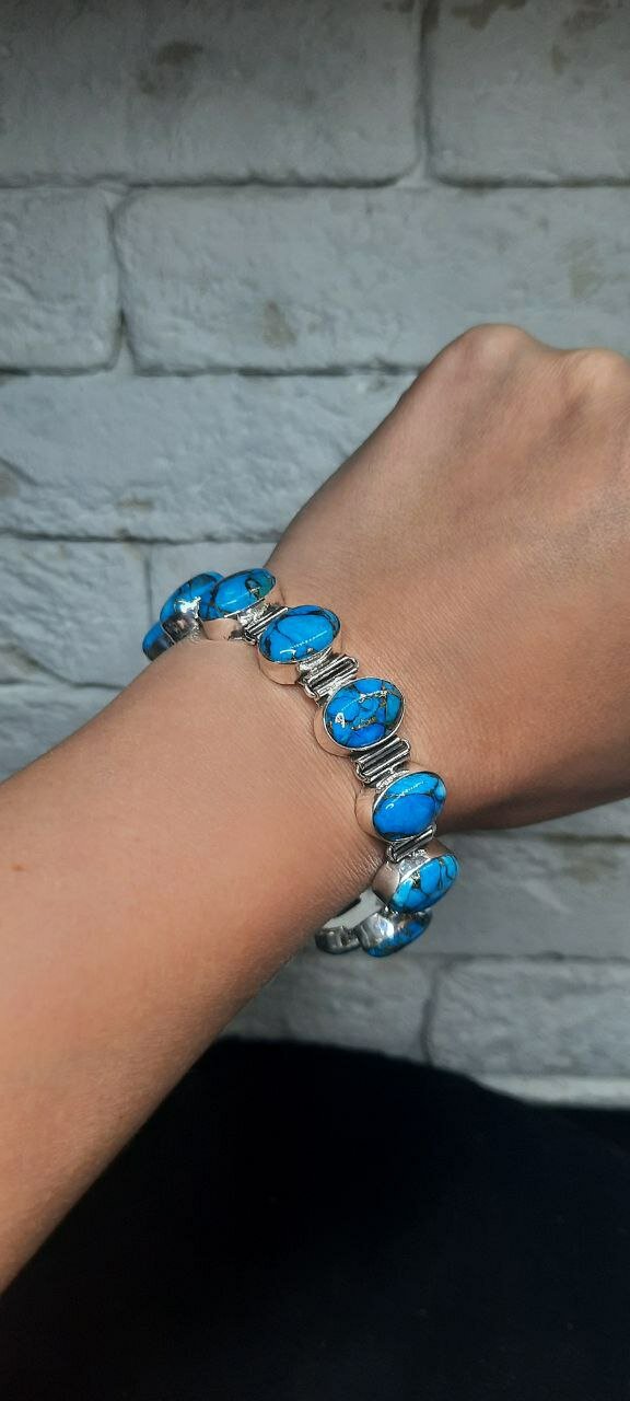 Жесткий браслет, бирюза