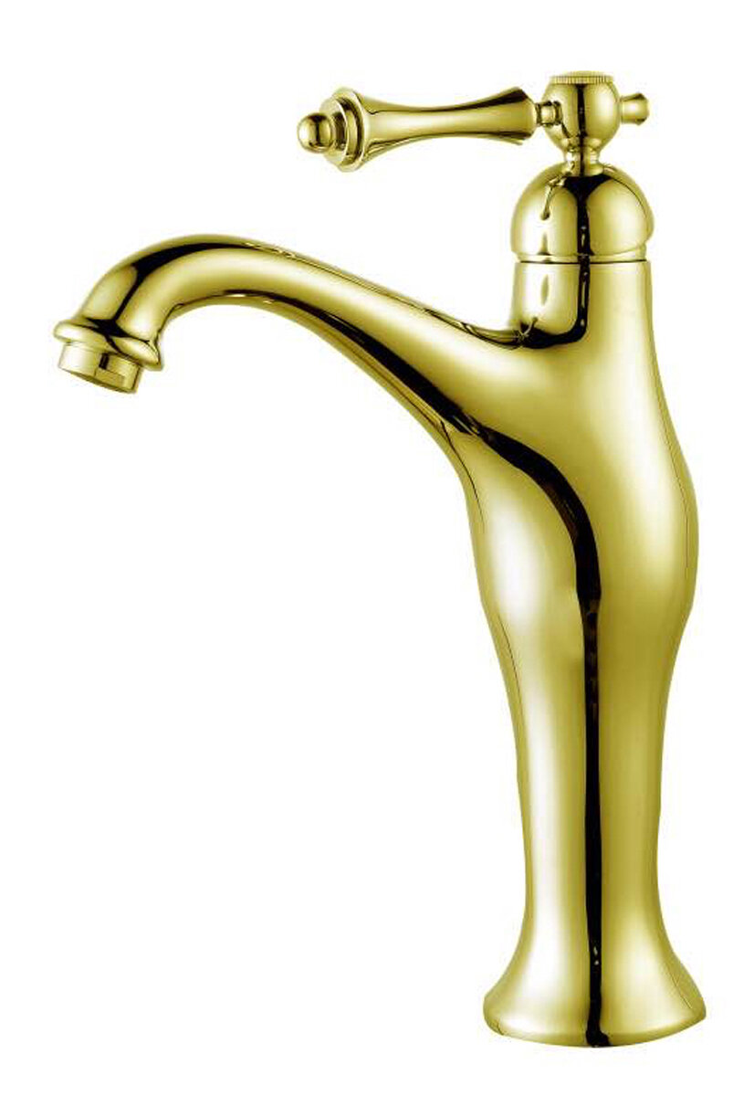 Смеситель для раковины в ретро стиле от бренда Ganzer из латуни GZ77113-E золото