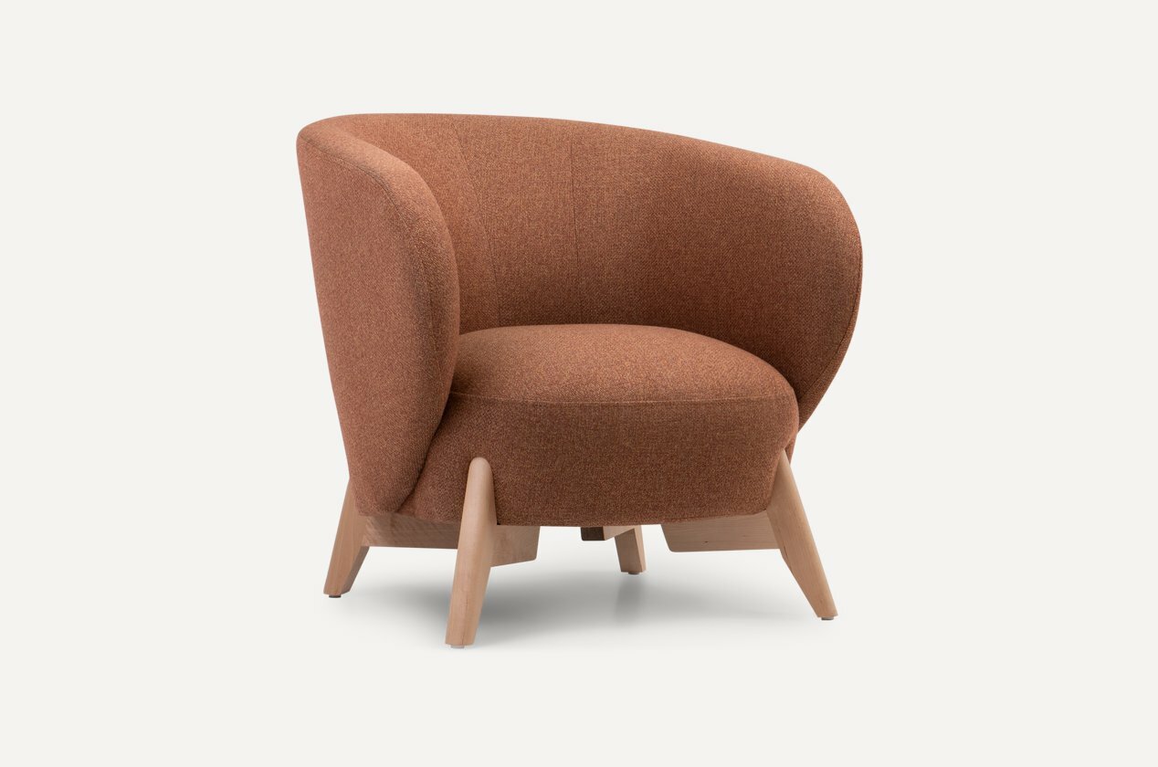 Кресло в гостиную мягкое Divan.ru Тилар Textile Terra, коричневое, рогожка, с подлокотниками