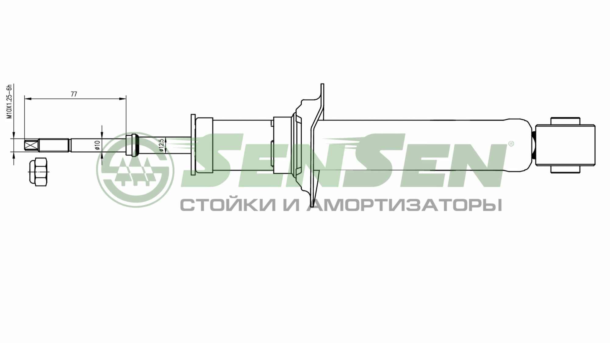 Амортизатор Nissan Almera N15 08/97-12/99 Зад. газ.(Sensen 32130020)