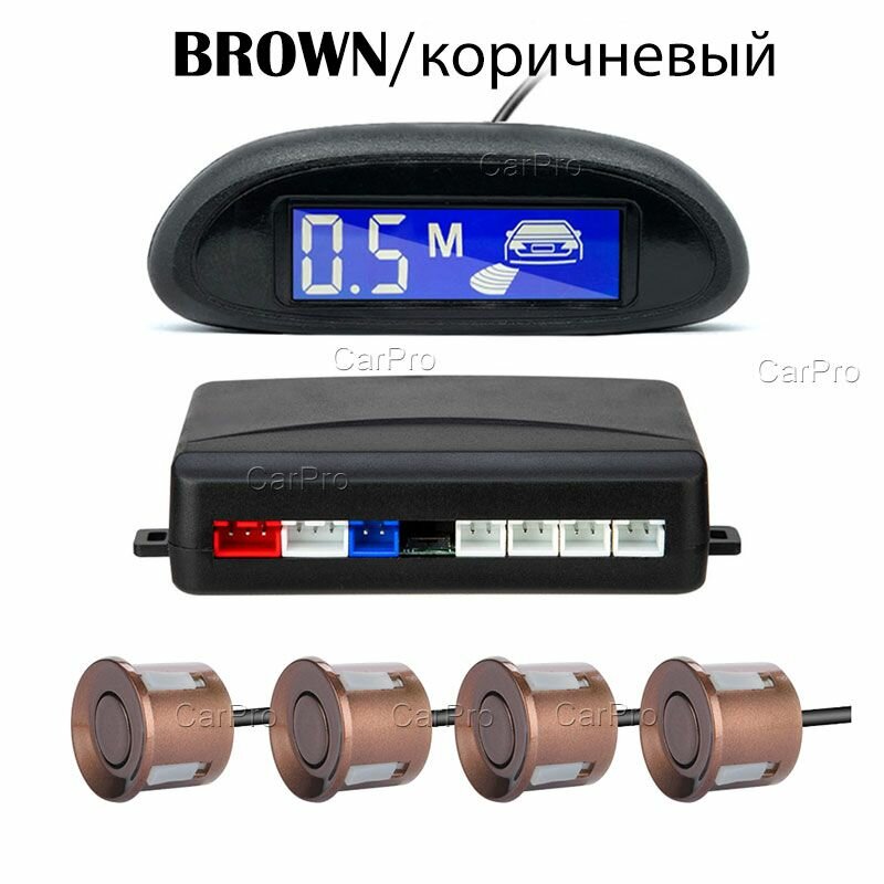 Парктроники датчики парковки на автомобиль 4 шт с дисплеем