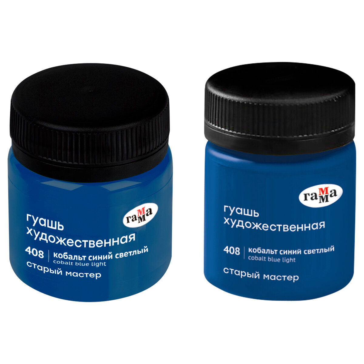 Комплект 6 шт, Гуашь художественная Гамма "Старый Мастер", кобальт синий светлый, 40мл