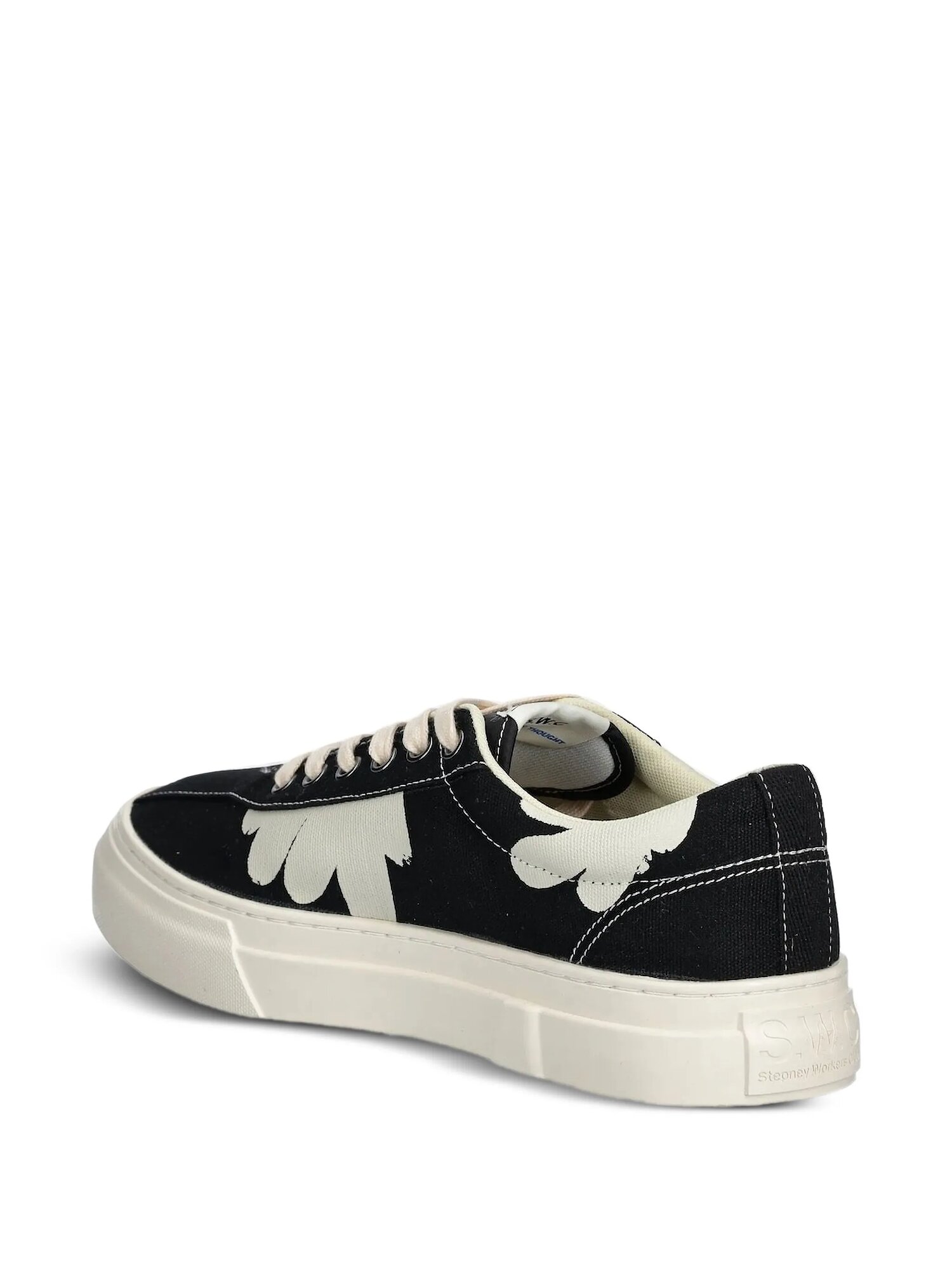 Кроссовки Stepney Workers Club Flower-print sneakers, размер 36, black/black — фото 1