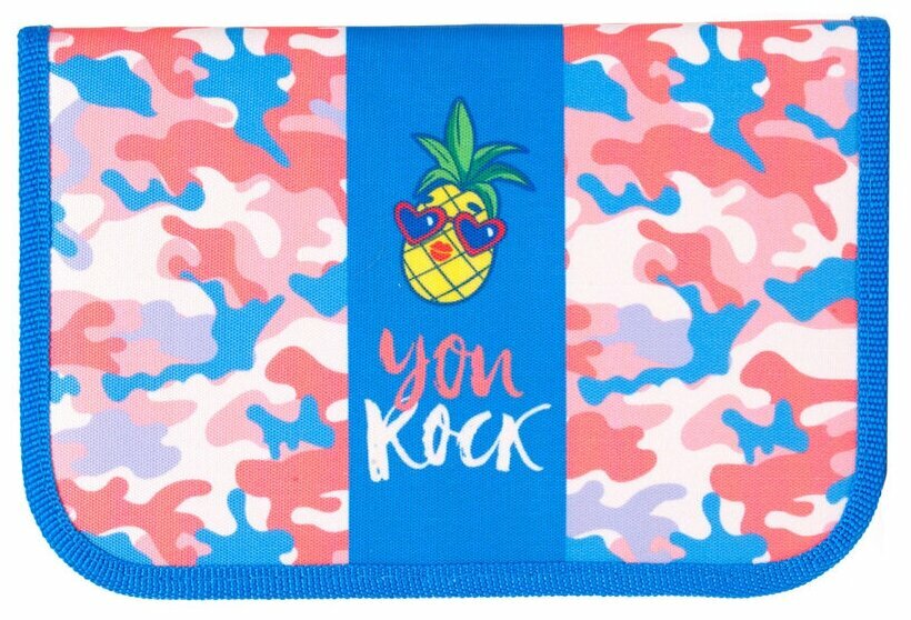 Пенал BG You Rock 1отд 200х130мм ПБк_т4403