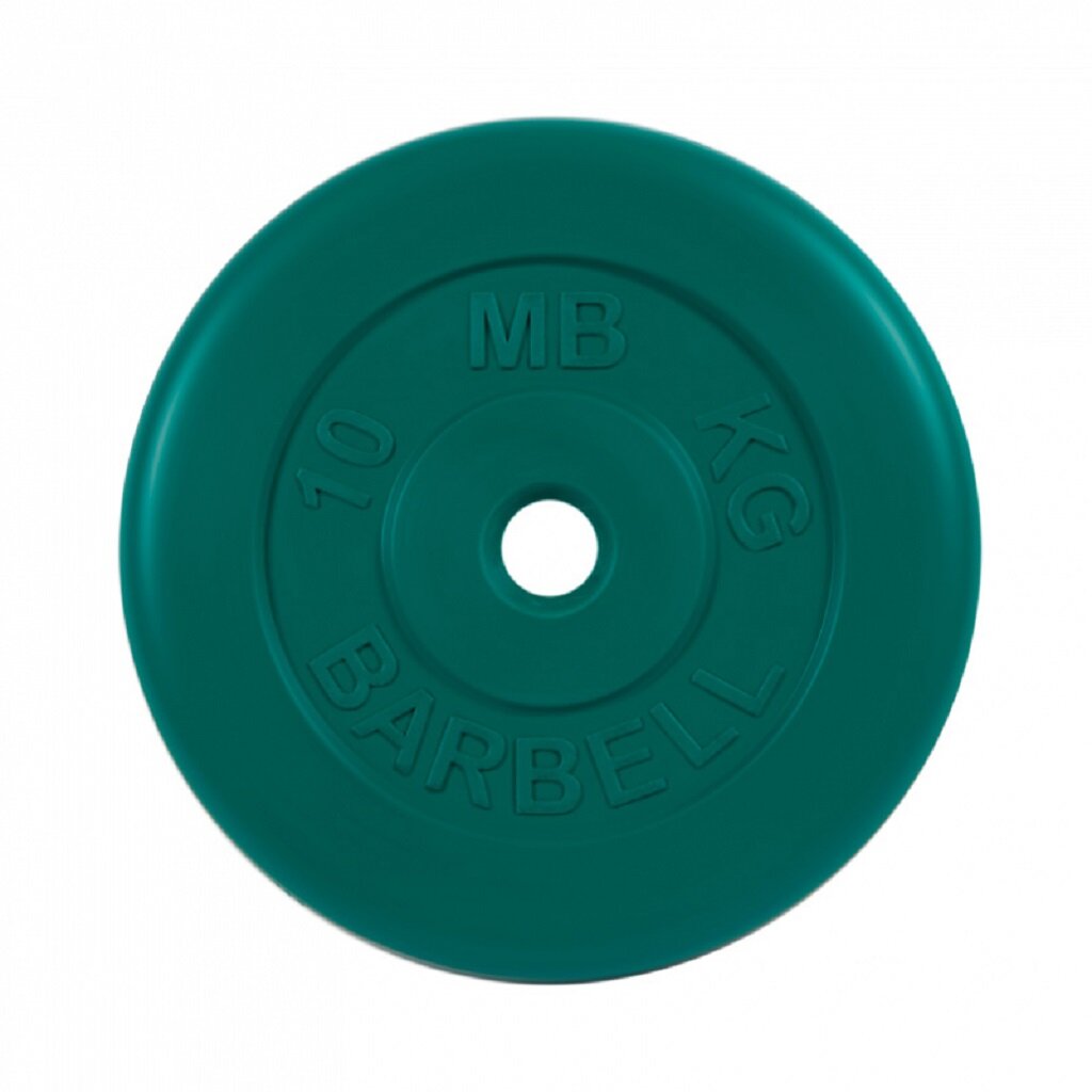Блины для штанги и гантелей MB Barbell 10 кг 31 мм, стальная втулка, зеленый
