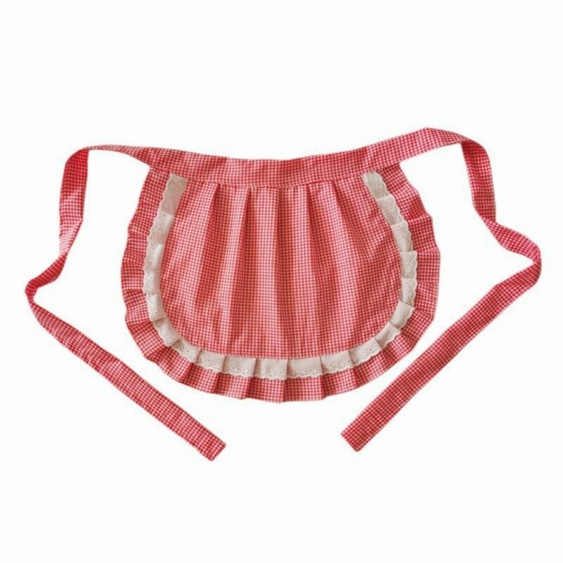 Фартук с рюшами для женщин, - Некоттонный розово -красный