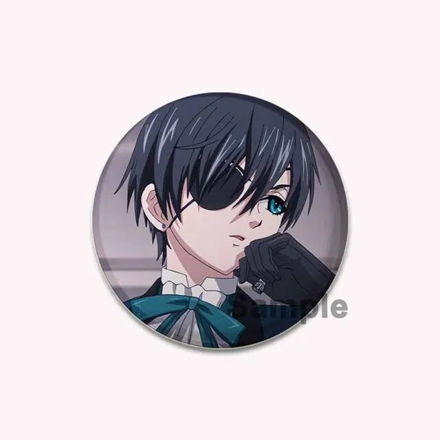 32/44/58 мм аниме значки черного Батлера броши для шляпы заколки на лацкан мягкая пуговица булавка украшение подарки