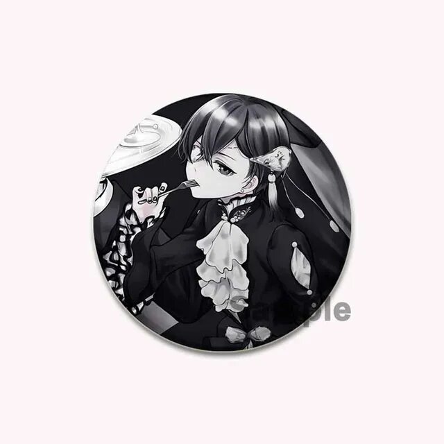 32/44/58 мм аниме значки черного Батлера броши для шляпы заколки на лацкан мягкая пуговица булавка украшение подарки