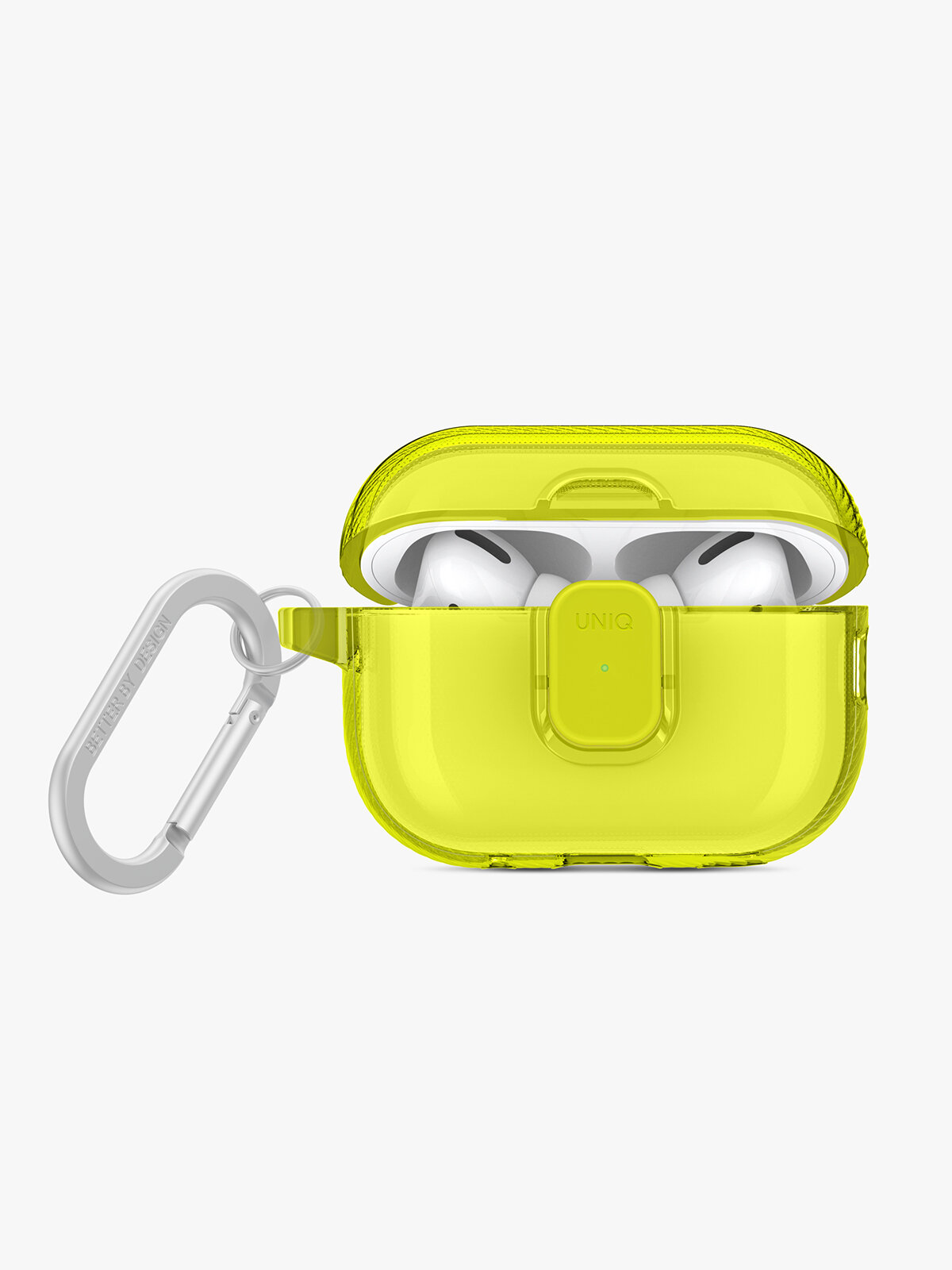 Чехол Uniq Glase PRO для Airpods Pro 2 силиконовый, с замком-защелкой, желтый