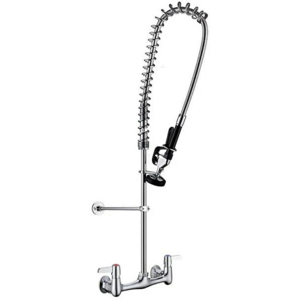 Смеситель для кухни Hurakan HKN-PRF02 с душем, гибкий излив, нержавеющая сталь, серый металлик