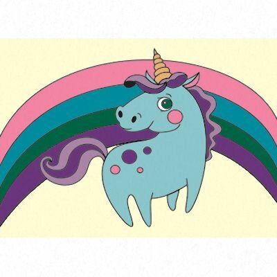 Набор для рисования песком, фреска "Hobbius" SPT-01 16.5 x 23 см №10 Единорог