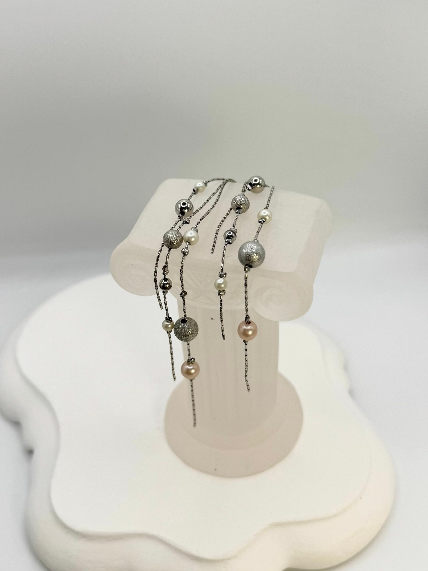 Винтажные длинные мельхиоровые серьги