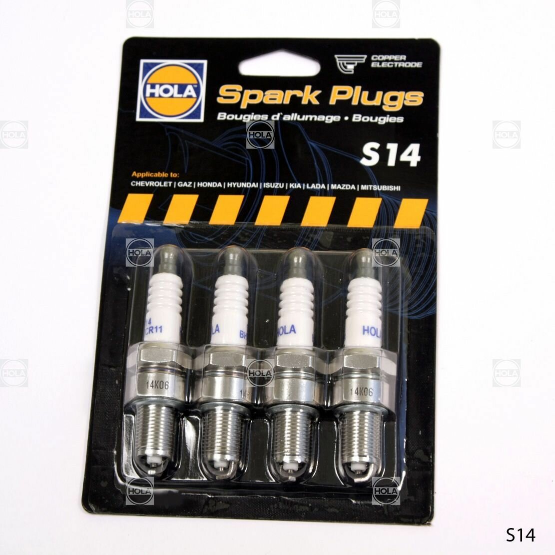 Комплект свечей зажигания HOLA S14 для LADA 2110-12, Kalina, Priora, Granta, Largus (8V), Gazelle Business UMZ4216