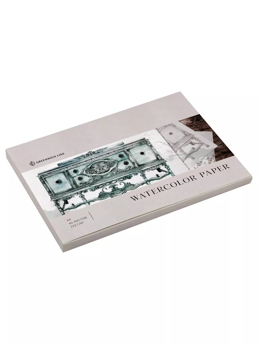 Папка для акварели 40л. А3, Greenwich Line "Винтажная мебель", 270г/м2