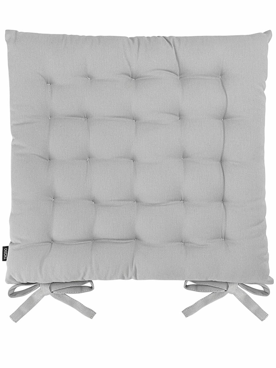 Подушка на стул из хлопка серого цвета из коллекции Essential, 35х35 см