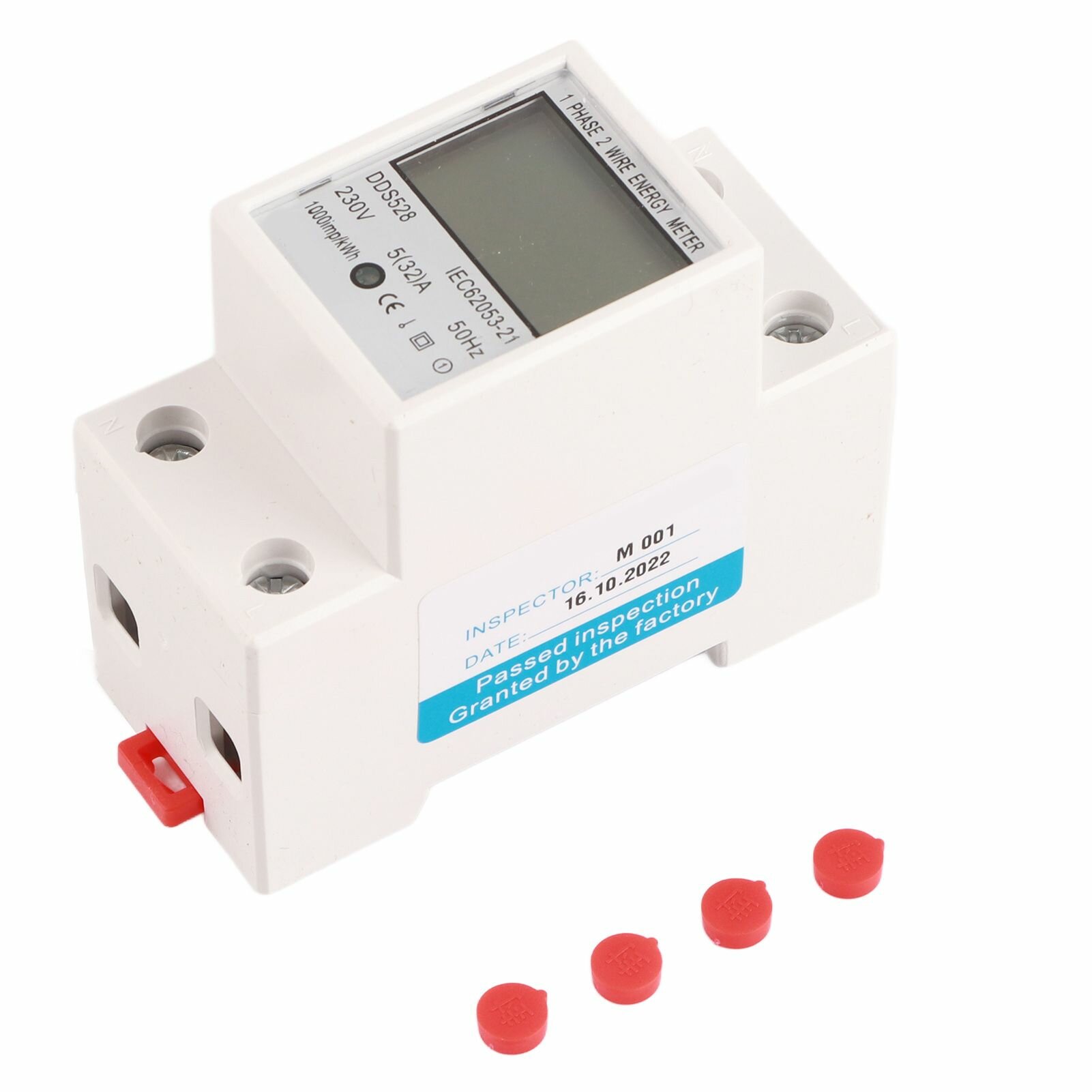 5 32 А, 230 В, 50 Гц, ЖК-дисплей, однофазный счетчик электроэнергии, кВтч, монтаж на DIN-рейку DDS528