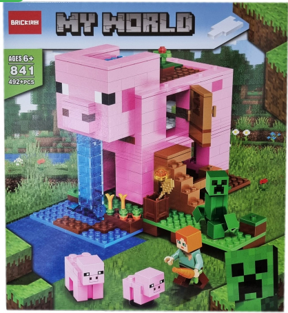 Конструктор My World Minecraft / Дом - свинья/ 841