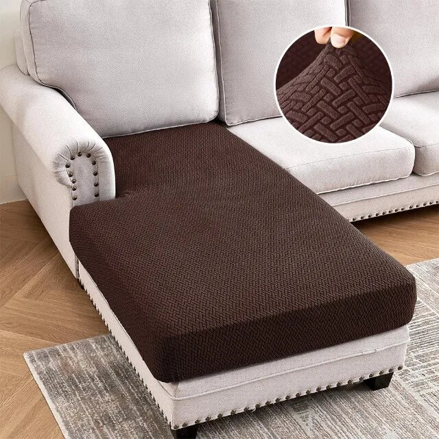 Эластичные чехлы для диванных подушек BRHUIXUE Jacquard Plus Size3(L)-1pc, Коричневый, Dark coffee