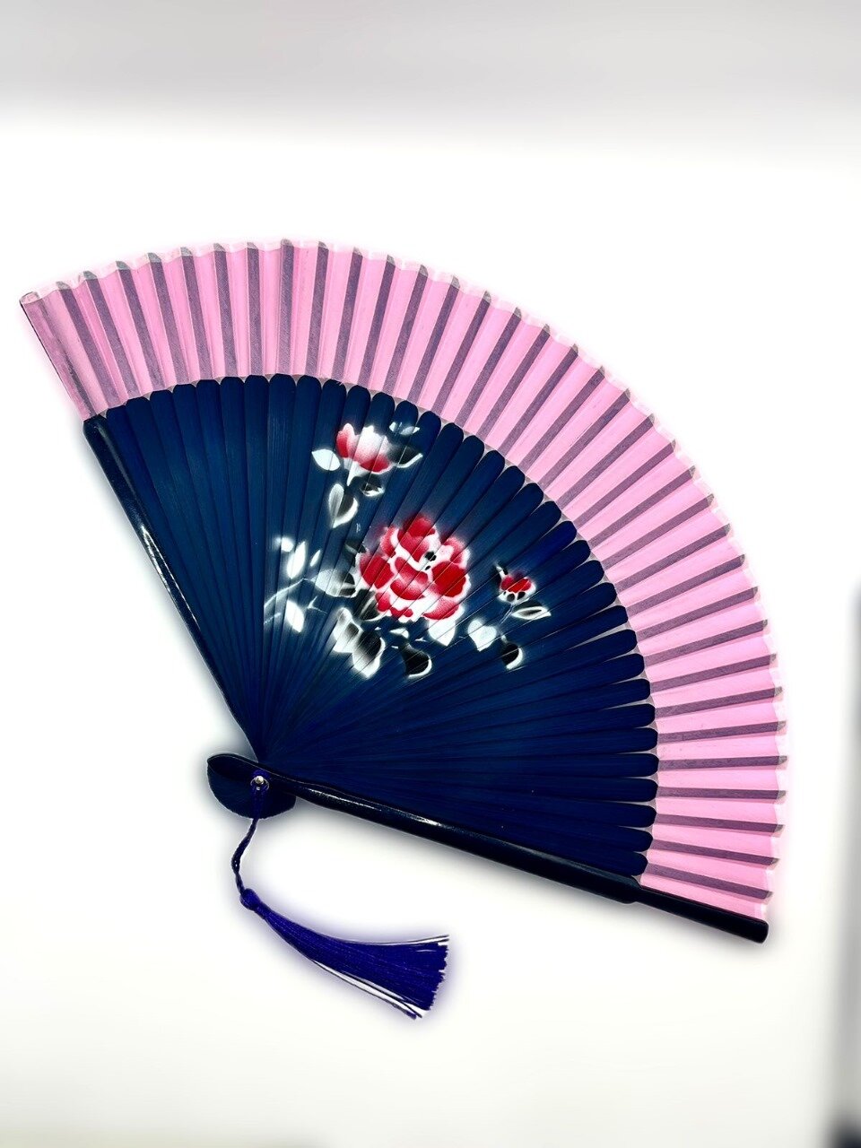 Веер ручная работа, Дерево + ткань, сиреневый，Универсален для всех сезонов