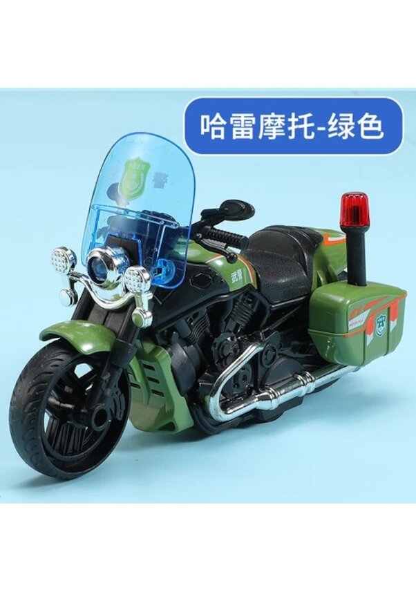 Инерционный автомобиль для девочек и мальчиков, мотоцикл, детская машинка, игрушечный мотоцикл Harley для детского сада, зеленый цвет