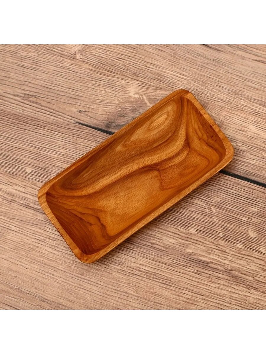 Элегантная деревянная плоская тарелка для сервировки