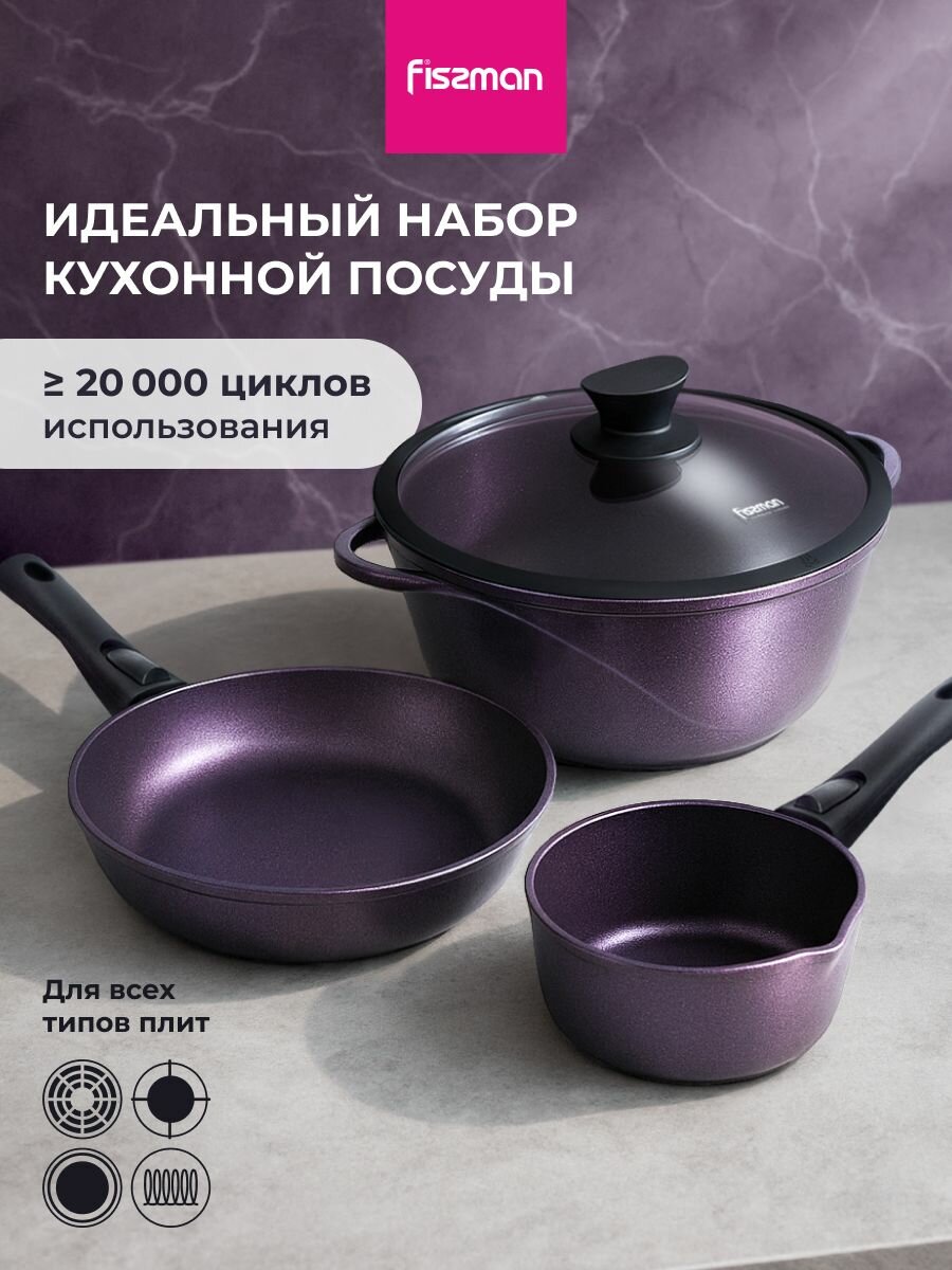 Набор посуды для индукционной плиты 6 пр. RUBY с антипригарным покрытием