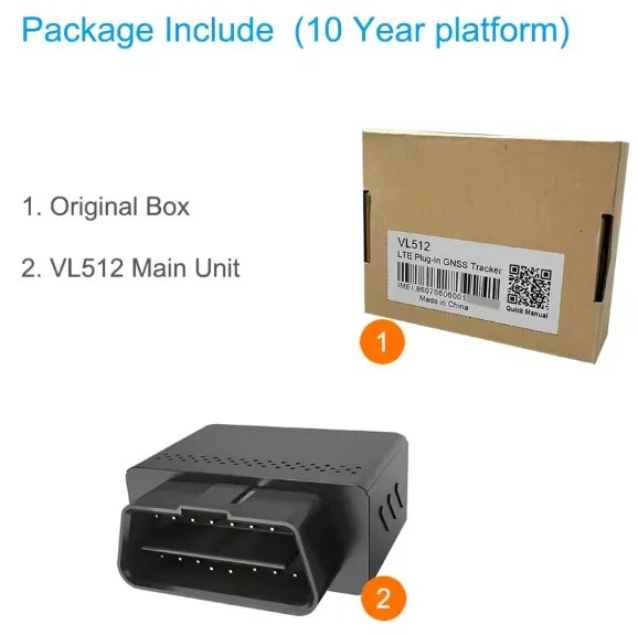 GPS-трекер JIMI VL512 для автомобиля, OBD, 4G, миниатюрный, с функцией Plug & 10 Years Platform
