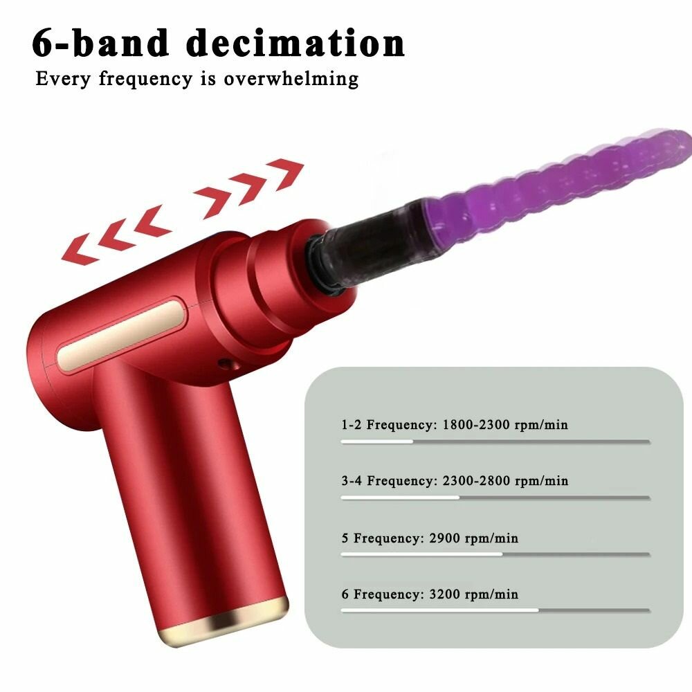 Массажер и секс-машина 2 в 1 с насадкой фаллоимитатором 5 шт, Шестиступенчатая регулировка скорости, Товары для взрослых пар телескопическая реалистичная секс игрушка для интимных игр мужчин и женщин.