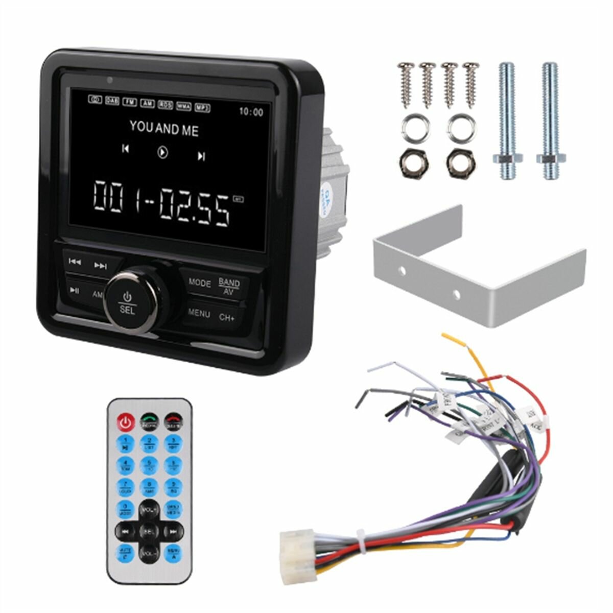 Морское радио FM AM MP3 Медиаплеер Лодочный стерео водонепроницаемый Bluetooth USB AUX-приемник для UTV ATV SPA RZR