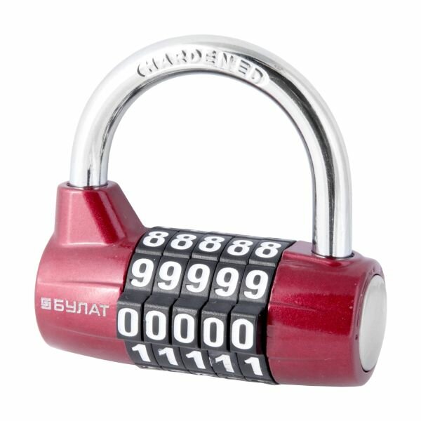 Замок навесной булат ВС 655 кодовый красный d7мм