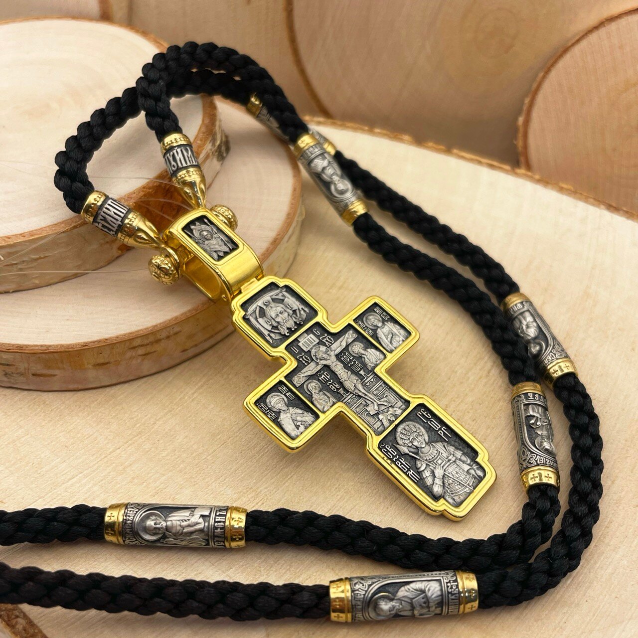 Комплект украшений, серебро, 925 проба, чернение, оксидирование, золочение